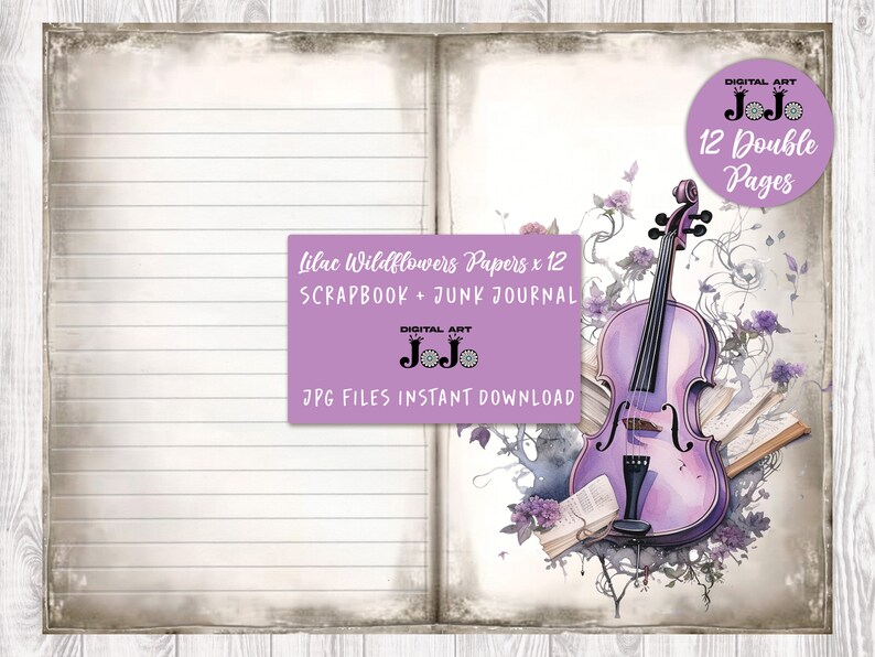 Lilac Wildflowers Junk Journal Printable Papers Vintage Lilac - Etsy