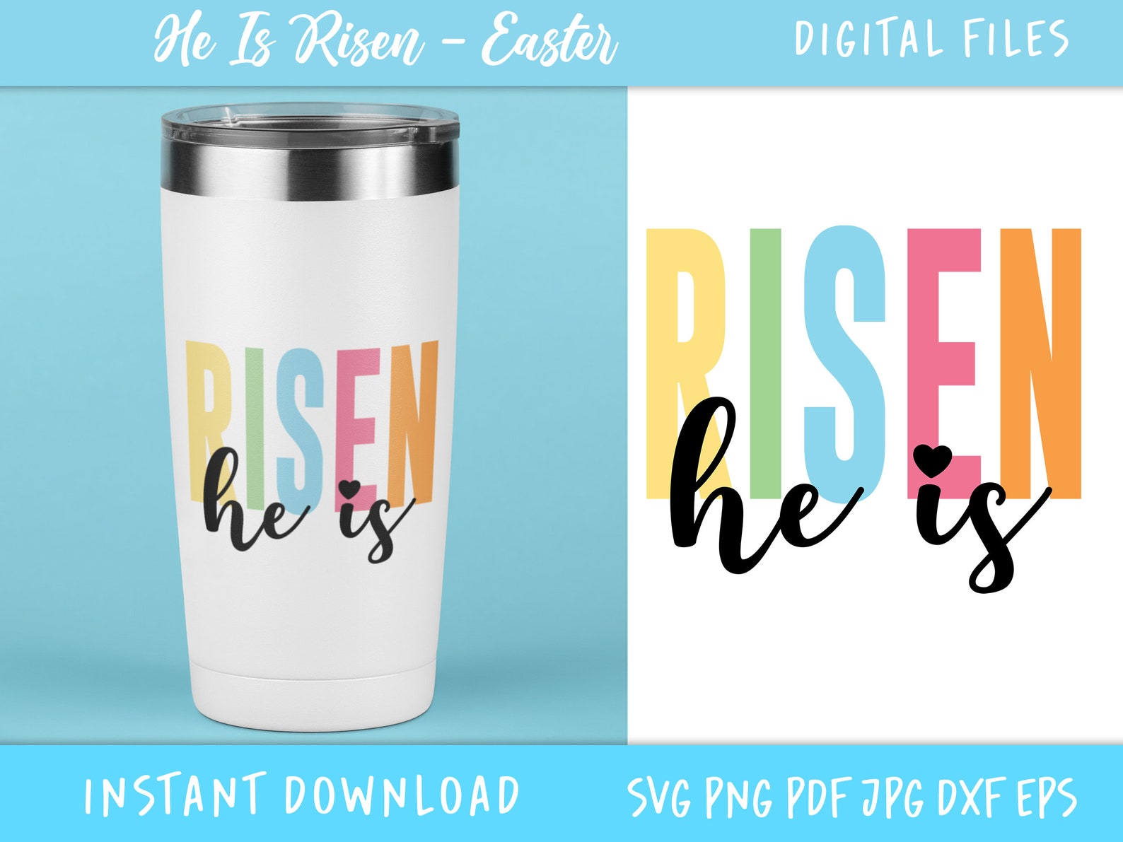 He is Risen PNG SVG Easter Png Svg Eps Dxf Digital Design - Etsy