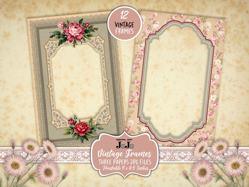 Printable Photo Frames, Vintage Victorian Paper Collage, Junk Journal ...