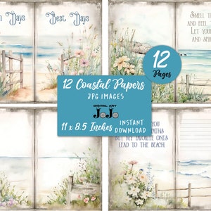 Beach Junk Journal Papers, Ocean Junk Journal Pages, Collage Sheets ...