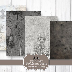 Halloween Digital Paper Pack, Printable Scrapbook Sheets, Journal Pages ...