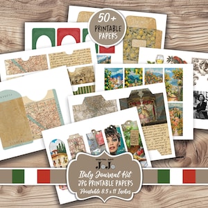 Printable Italy Junk Journal Kit, Digital Italian Papers, Vintage Craft ...