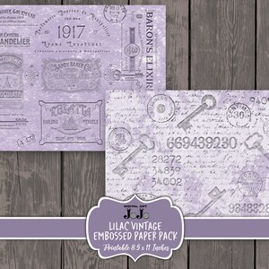 Purple Vintage Junk Journal Papers, Lilac Printable Pages Pack, Digital ...