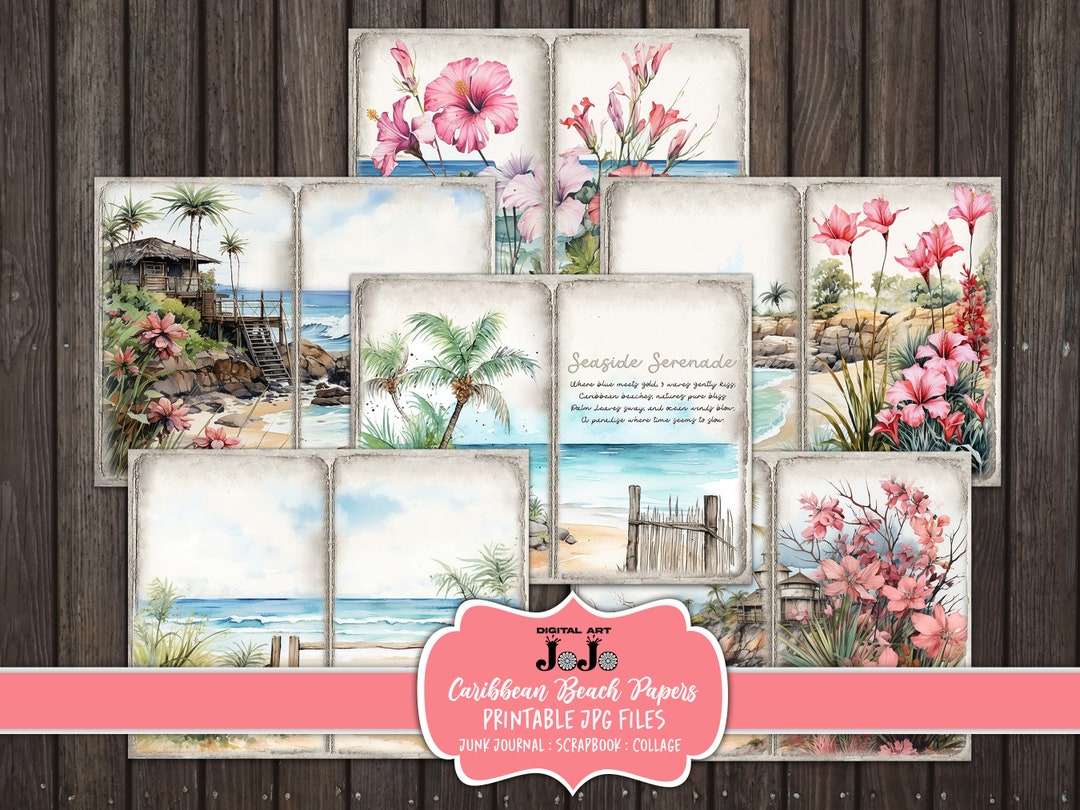 Beach Junk Journal Papers, Ocean Junk Journal Pages, Collage Sheets ...