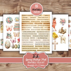 Spring Junk Journal Folio Printables, Scrapbook Easter Digital Wallet, Simple Craft Kit, Gift ...