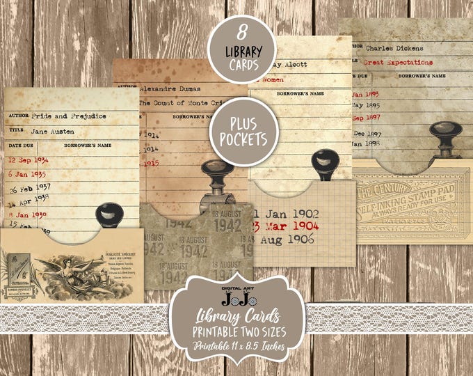Junk Journal, Library Cards, ATC, Scrapbook, Paper, My Porch Prints ...