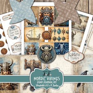 Viking Printable Junk Journal Kit, Vintage Digital Pages, Nordic ...