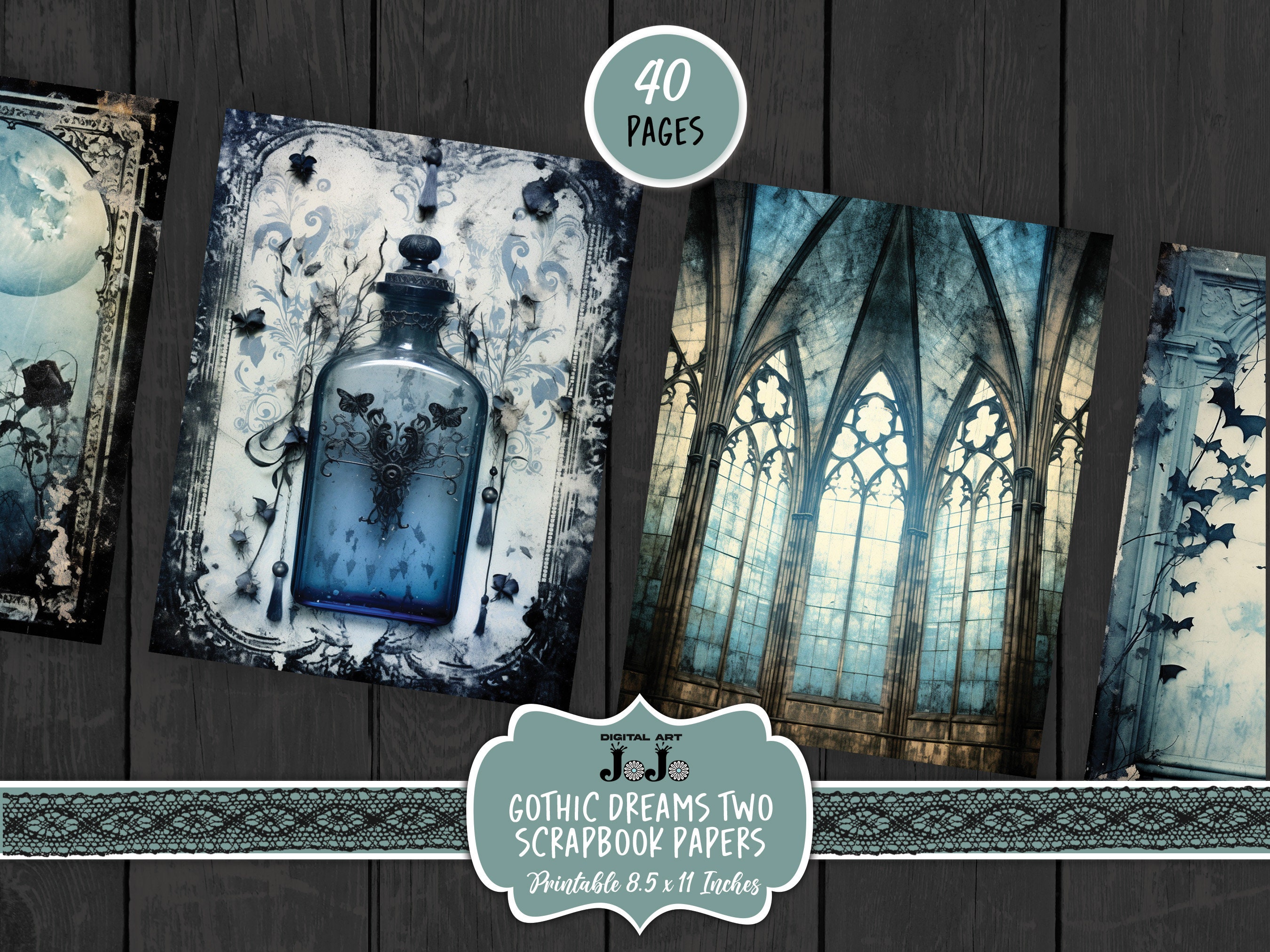 Gothic Junk Journal Pages, Scrapbooking Papers Kit, Collage Sheets ...