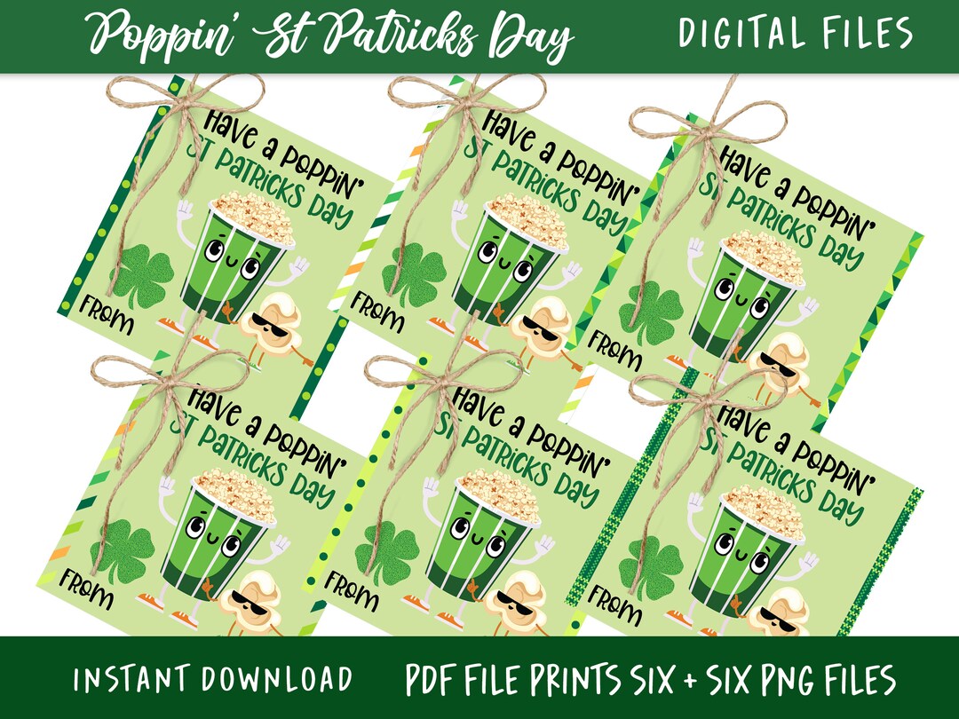 PRINTABLE Have a Poppin St Patricks Day! Tag | Instant Download ...
