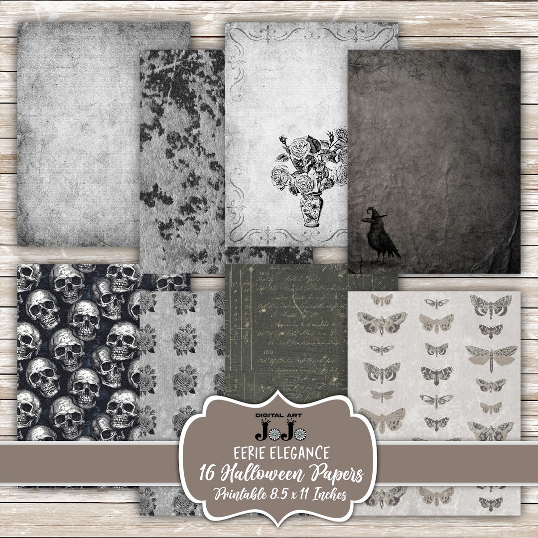 Halloween Digital Paper Pack, Printable Scrapbook Sheets, Journal Pages ...