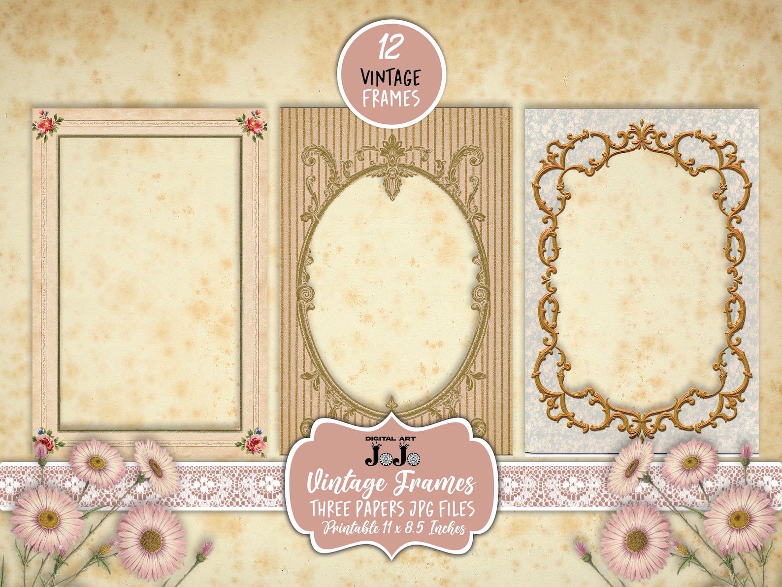 Printable Photo Frames, Vintage Victorian Paper Collage, Junk Journal ...