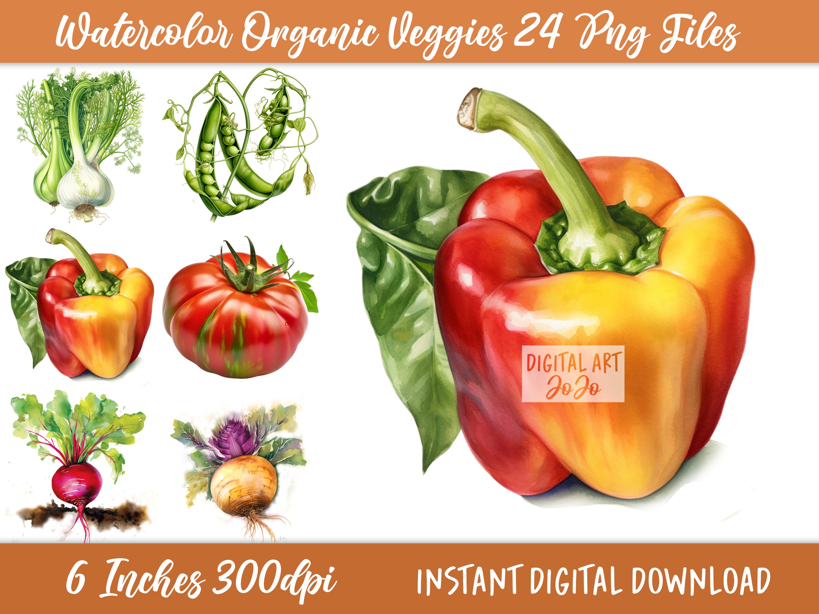 24 Garden Vegetables Clipart Bundle Commercial Use Digital - Etsy