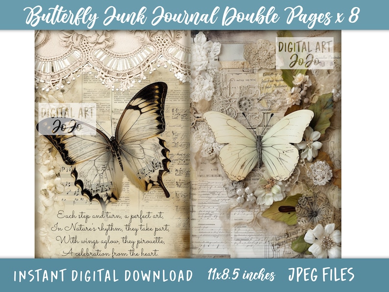 Junk Journal Printable Butterflies, Butterfly Junk Journal Kit, Junk ...