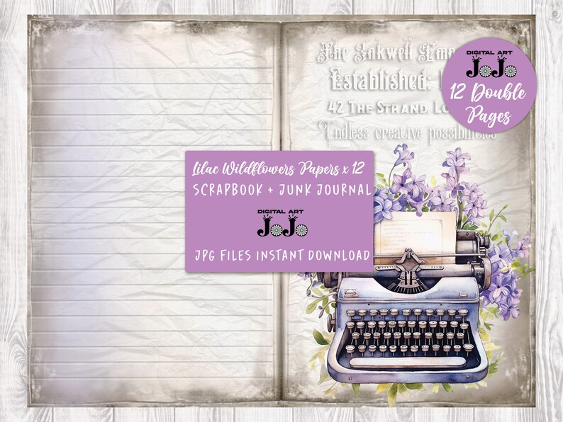 Lilac Wildflowers Junk Journal Printable Papers Vintage Lilac - Etsy