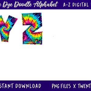 Rainbow Tie Dye Alphabet PNG Bundle, Colorful Tie Dye Color Fill ...