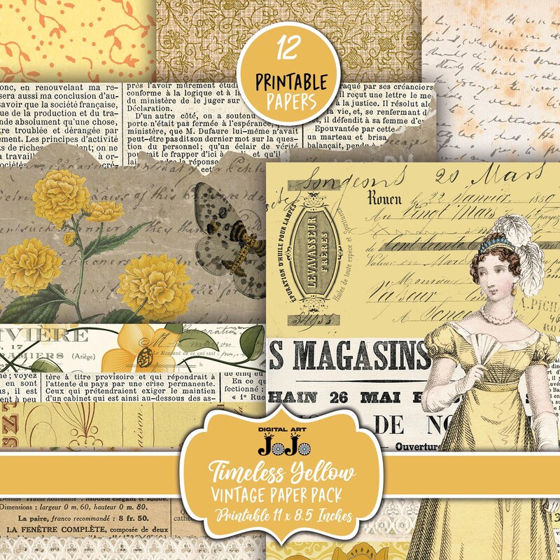 Summer Yellow Collage Kit - Etsy