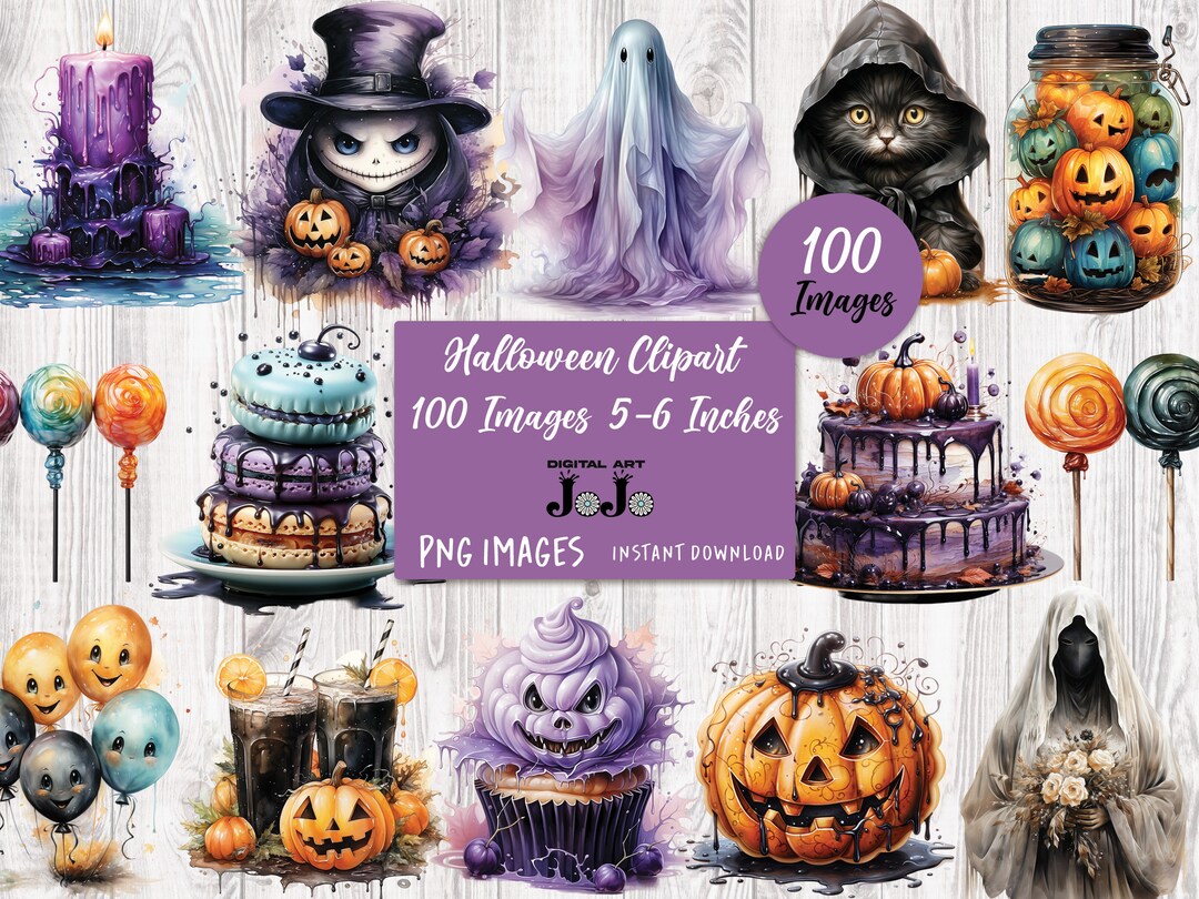 Halloween Clipart, Commercial Use, Watercolor PNG, Card Design ...