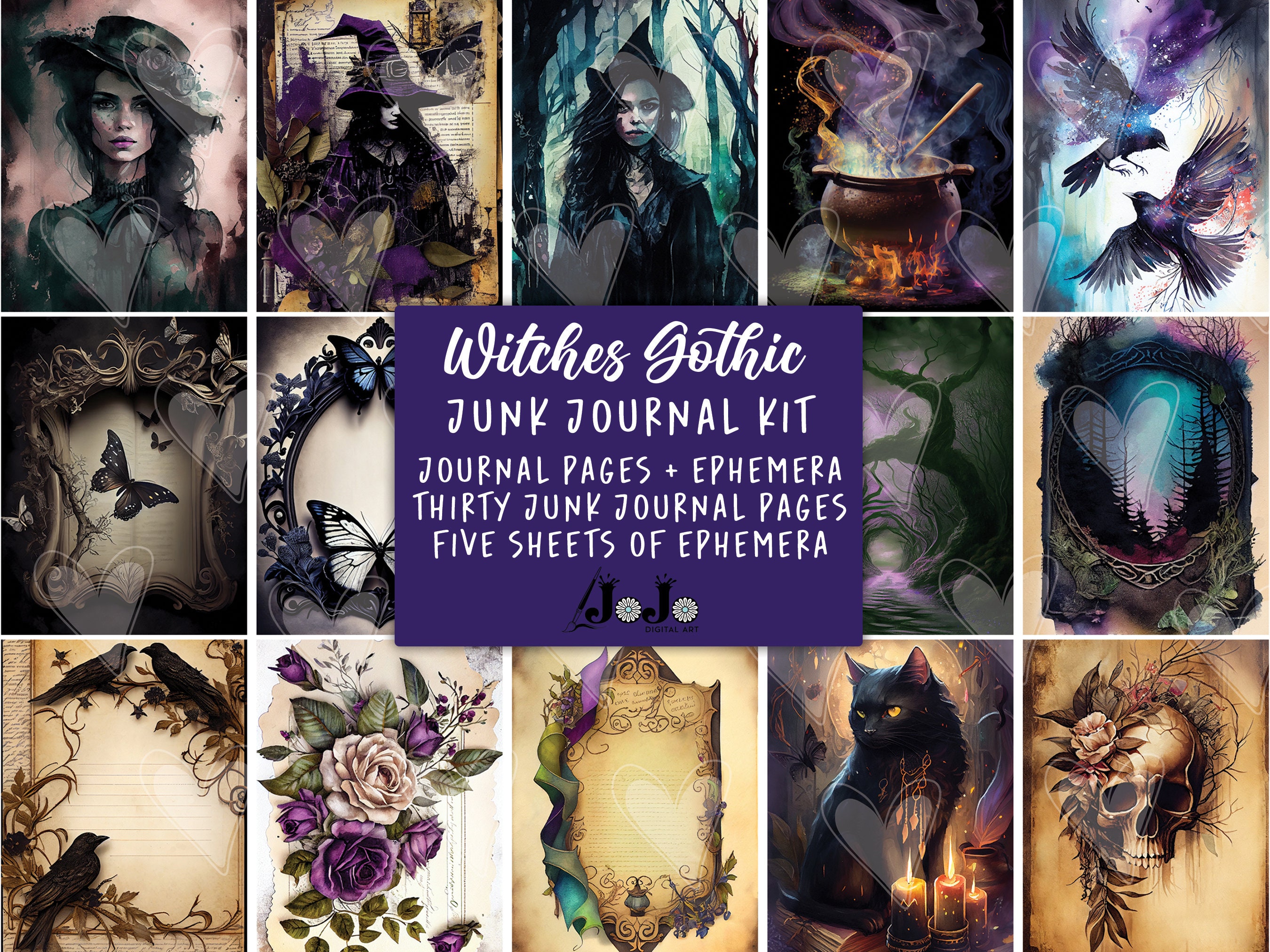 Vintage Witch Gothic Junk Journal Kit Digital Download - Etsy