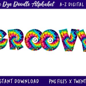 Rainbow Tie Dye Alphabet PNG Bundle, Colorful Tie Dye Color Fill ...