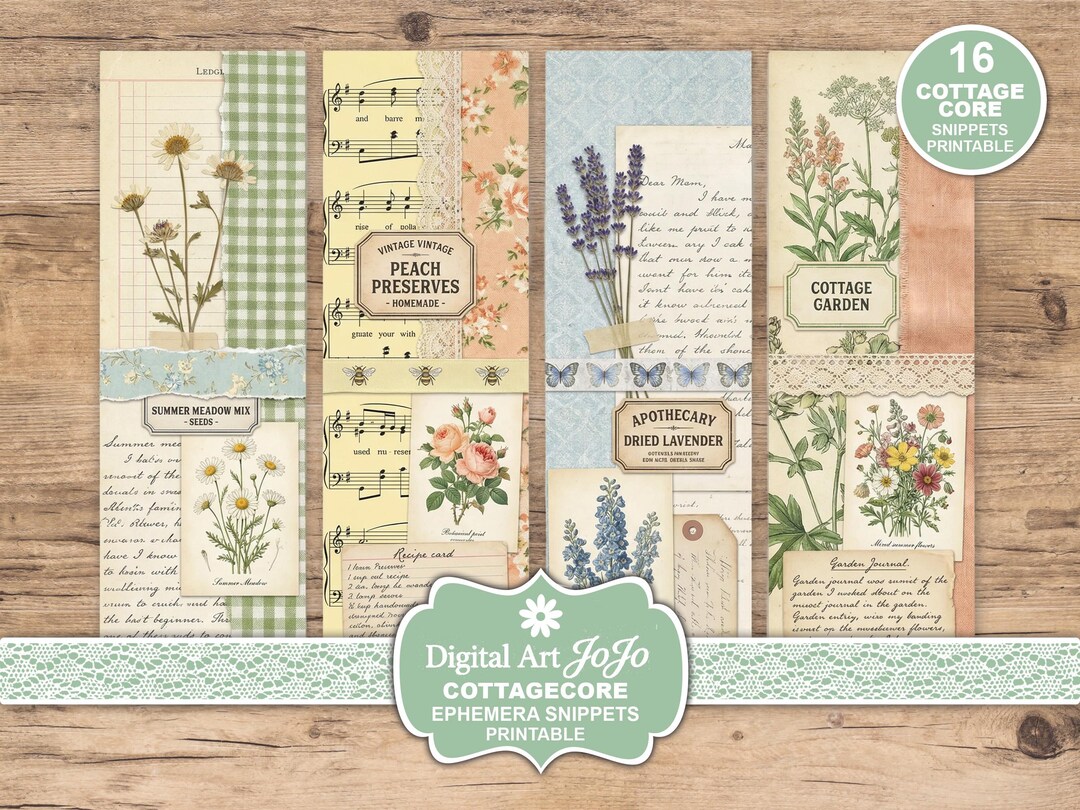 Cottagecore Snippets Printable – Spring Ephemera Papers for Junk ...