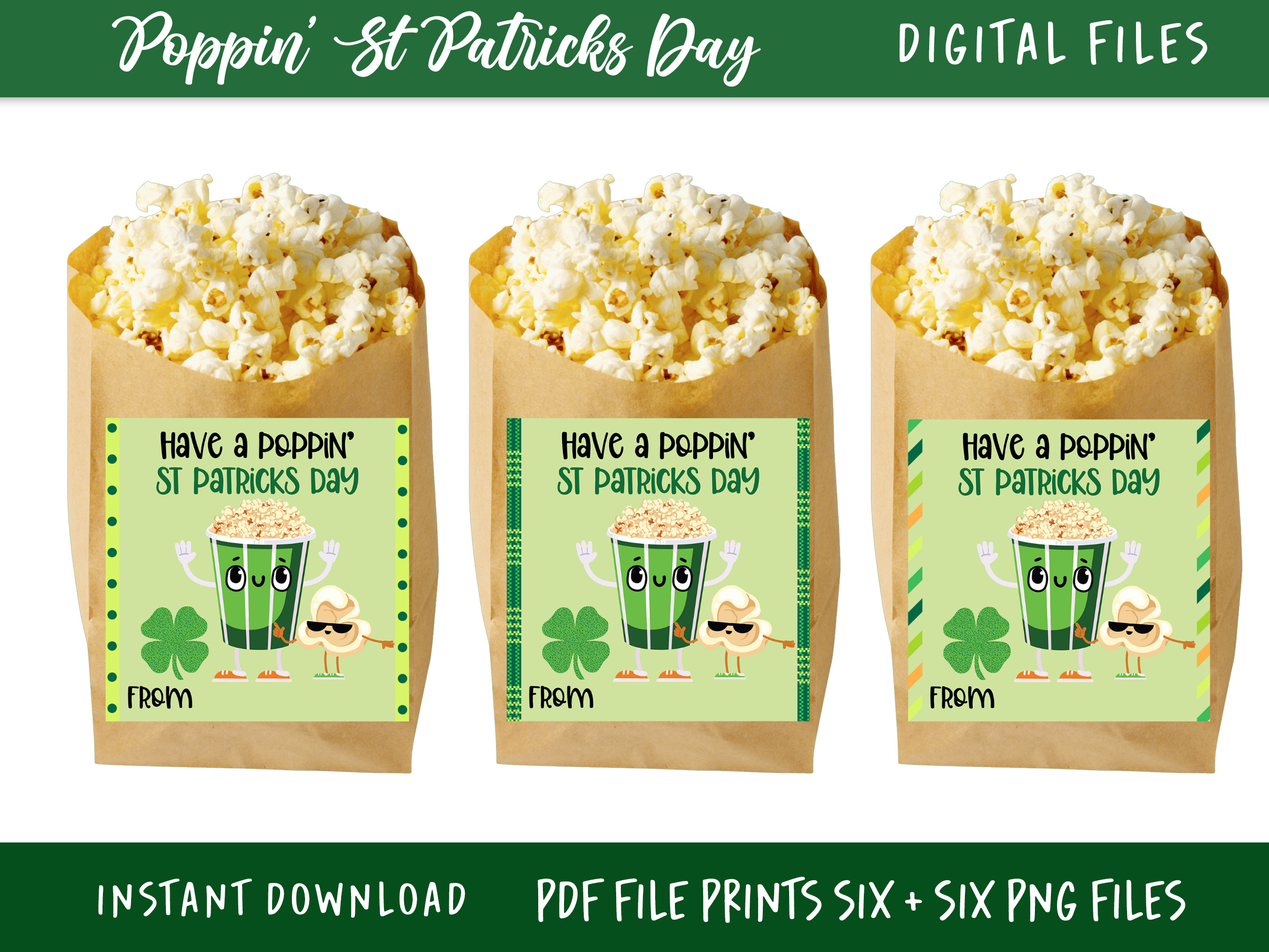 PRINTABLE Have a Poppin St Patricks Day Tag Instant Download Shamrock ...