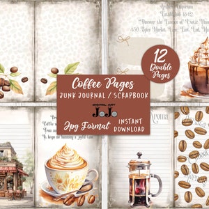 Coffee Junk Journal Printable Papers, Vintage Coffee Collage Sheets ...