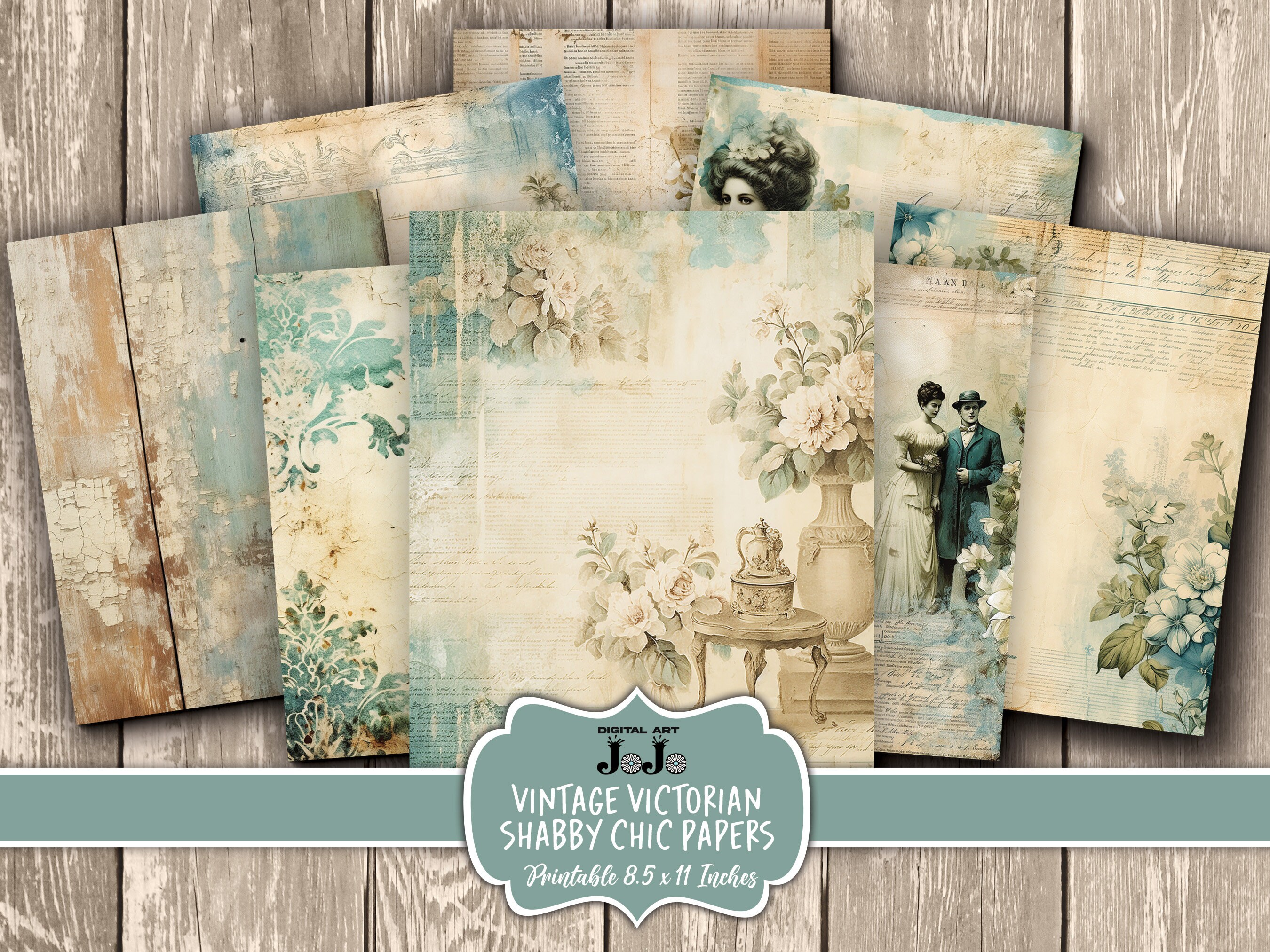 Victorian Vintage Junk Journal Papers Pack, Printable Shabby Chic Pages ...