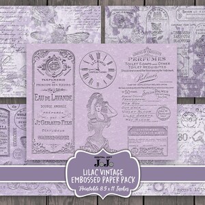 Purple Vintage Junk Journal Papers, Lilac Printable Pages Pack, Digital ...