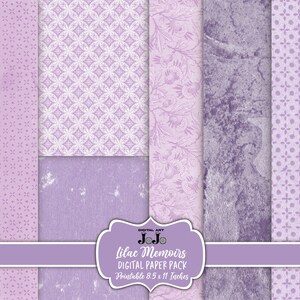 Lilac Junk Journal Printable Papers, Purple Vintage Scrapbook Pages ...