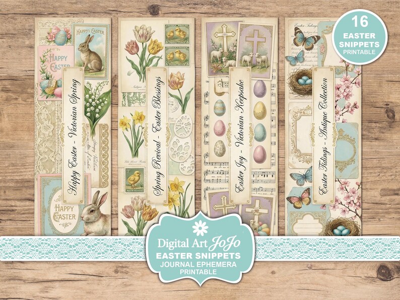 Easter Snippets Printable – Spring Ephemera Papers for Junk Journals ...