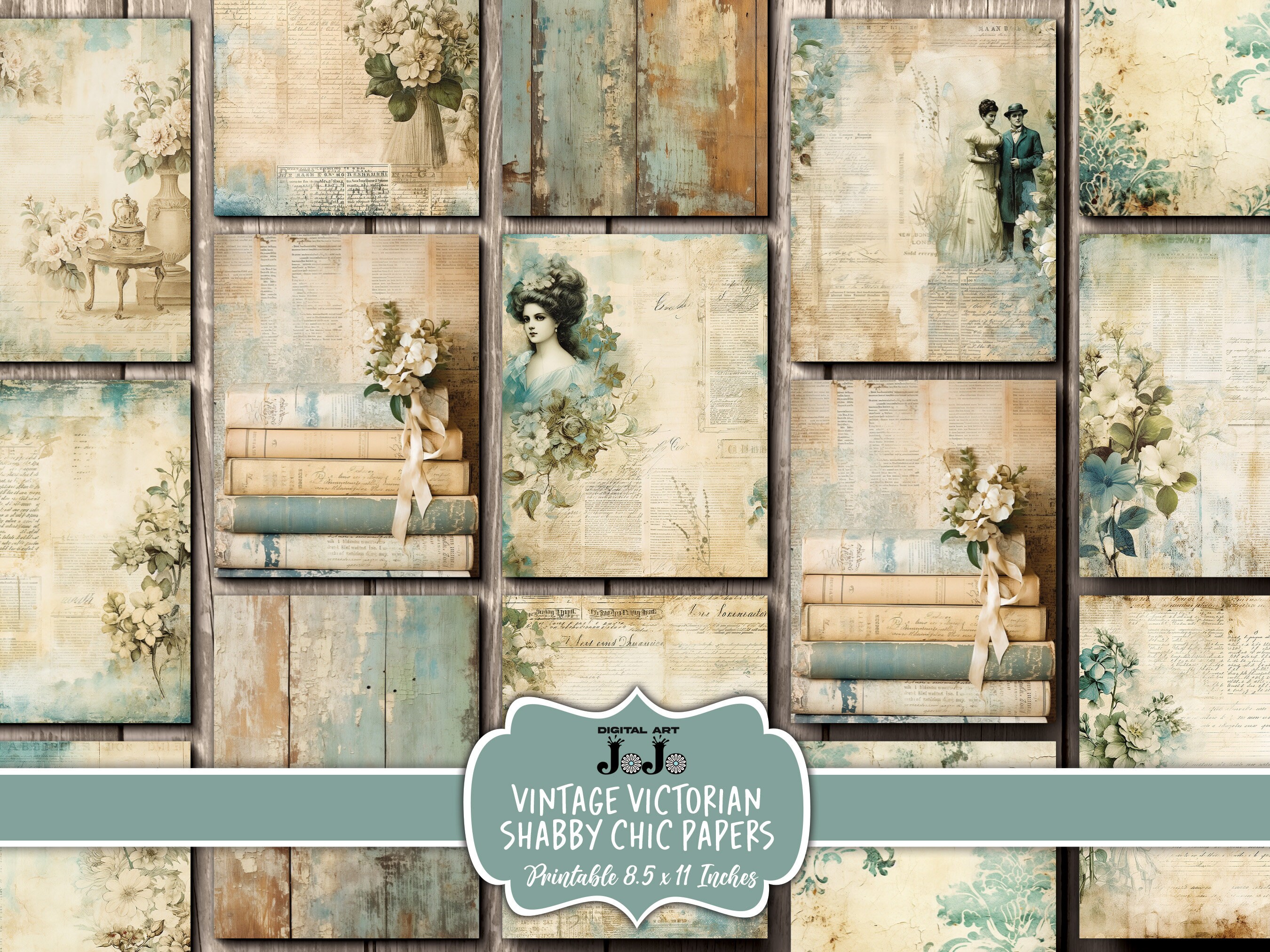 Victorian Vintage Junk Journal Papers Pack, Printable Shabby Chic Pages ...