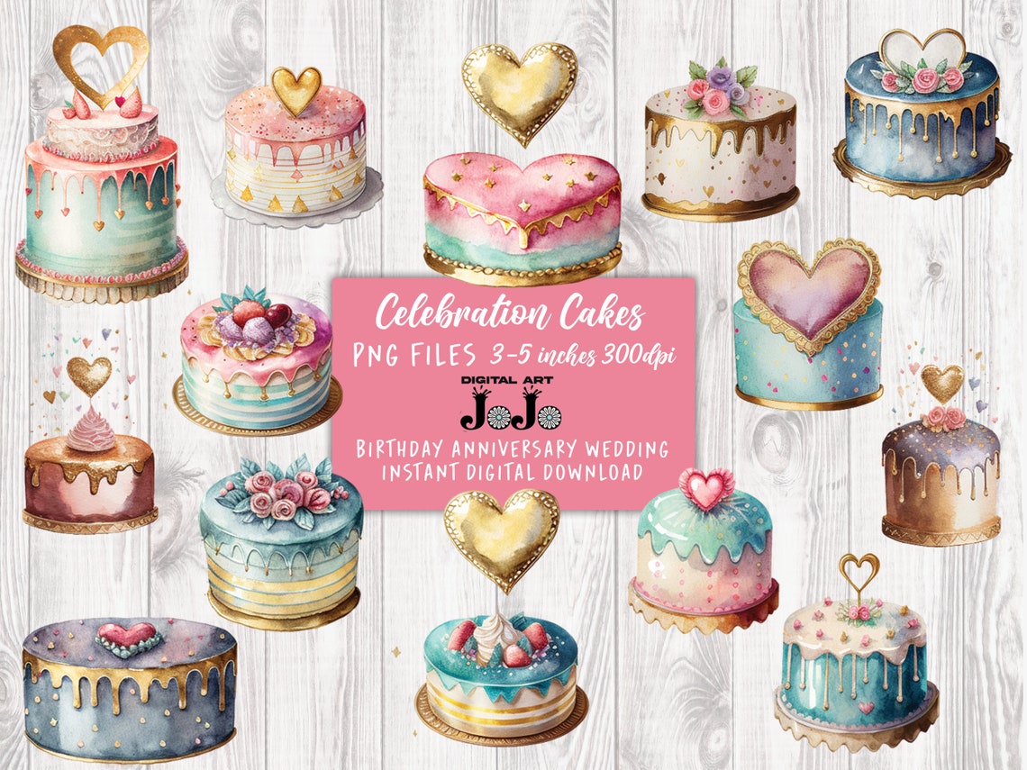 Celebration Cake Clipart, Birthday Clip Art, Anniversary PNG Images ...