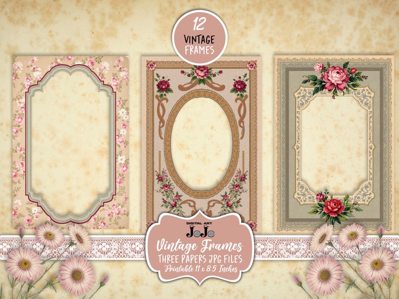 Printable Photo Frames, Vintage Victorian Paper Collage, Junk Journal ...