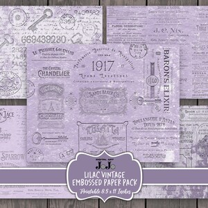 Purple Vintage Junk Journal Papers, Lilac Printable Pages Pack, Digital ...