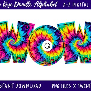 Rainbow Tie Dye Alphabet PNG Bundle, Colorful Tie Dye Color Fill ...