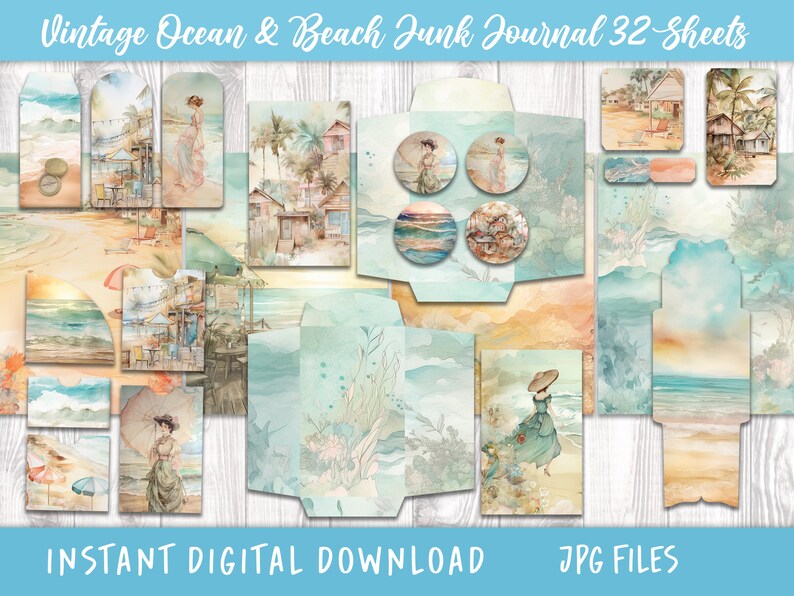 Junk Journal Kit Ocean Sea Junk Journal Junk Journal Digi - Etsy