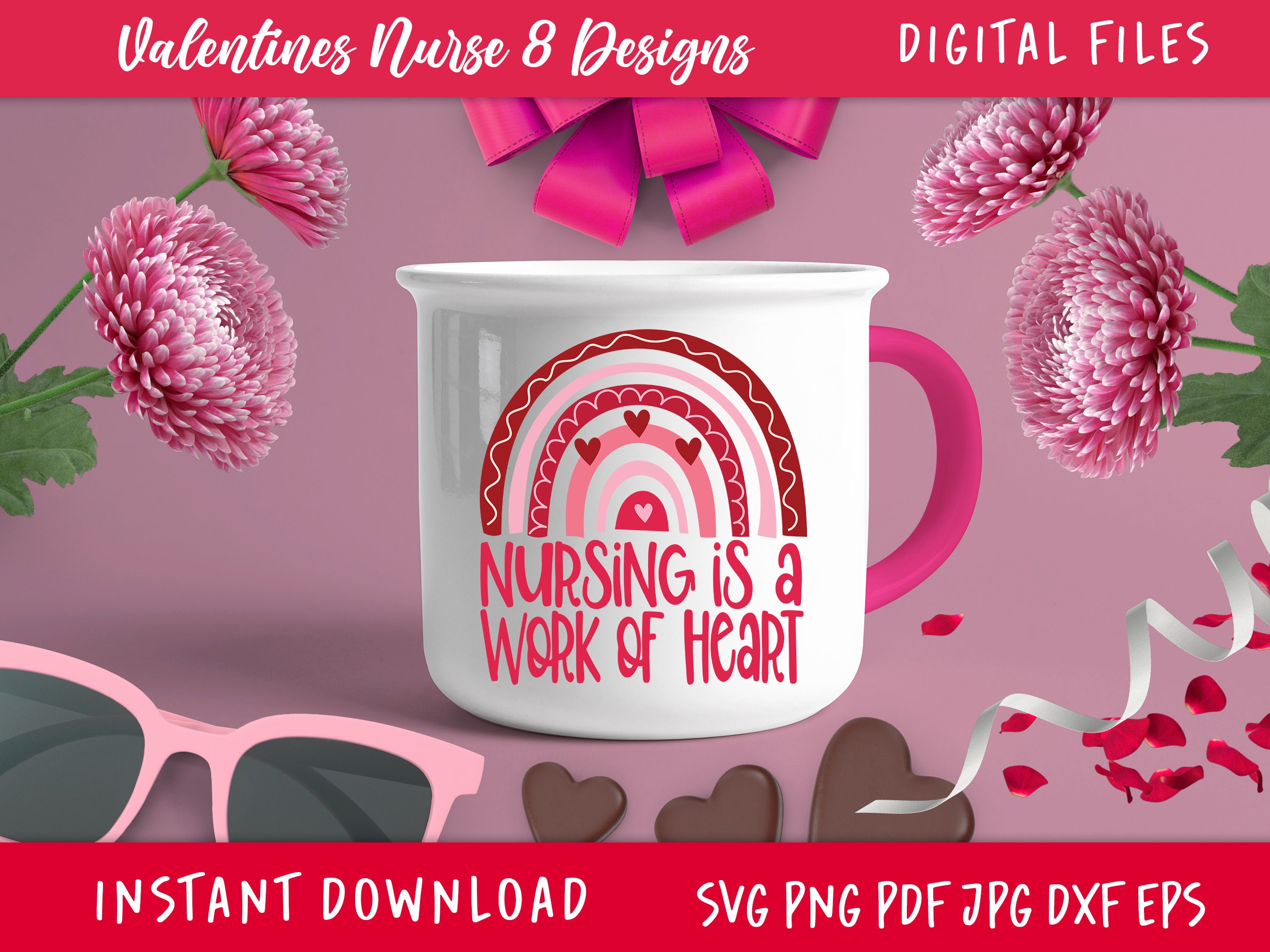 Valentines Day Nurse Svg, Valentines Day Svg Nurse, Nurse Valentines ...