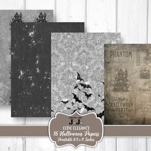 Halloween Digital Paper Pack, Printable Scrapbook Sheets, Journal Pages ...
