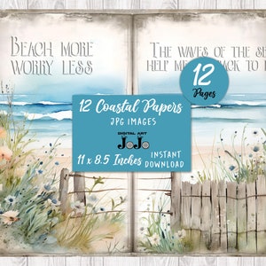 Beach Junk Journal Papers, Ocean Junk Journal Pages, Collage Sheets ...