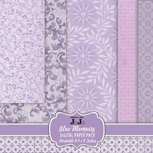 Lilac Junk Journal Printable Papers, Purple Vintage Scrapbook Pages ...