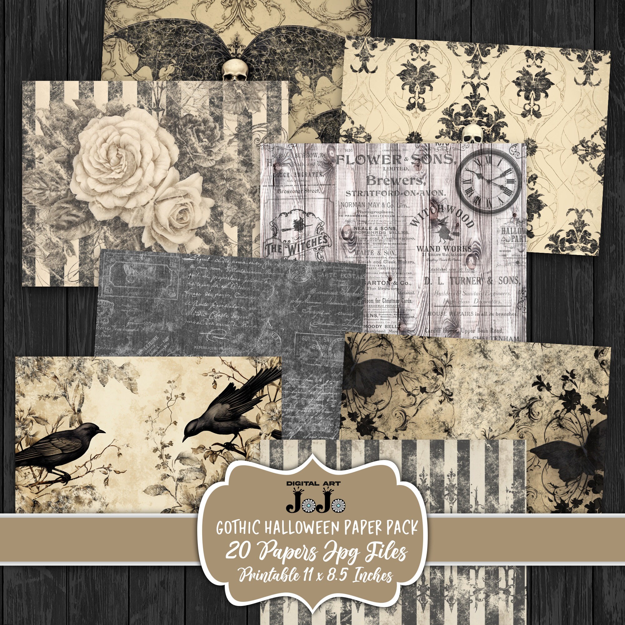 Halloween Digital Paper Pack Printable Scrapbook Sheets - Etsy