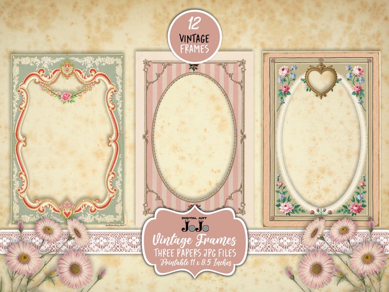 Printable Photo Frames, Vintage Victorian Paper Collage, Junk Journal ...