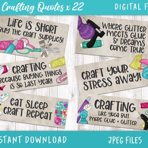 Craft Quotes, Crafters Sayings, Printable Kit, Junk Journal Words ...