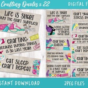Craft Quotes, Crafters Sayings, Printable Kit, Junk Journal Words ...