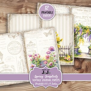 Spring Floral Junk Journal Printable Papers, Vintage Flowers Pages ...