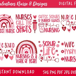Valentines Day Nurse Svg, Valentines Day Svg Nurse, Nurse Valentines ...