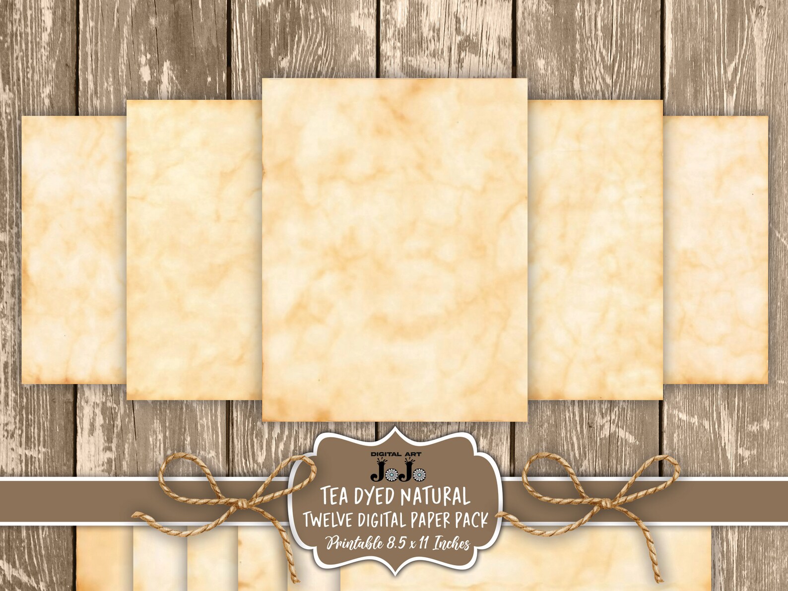 Printable Tea Dyed Journal Paper Kit, Vintage Coffee Stained, Ephemera ...
