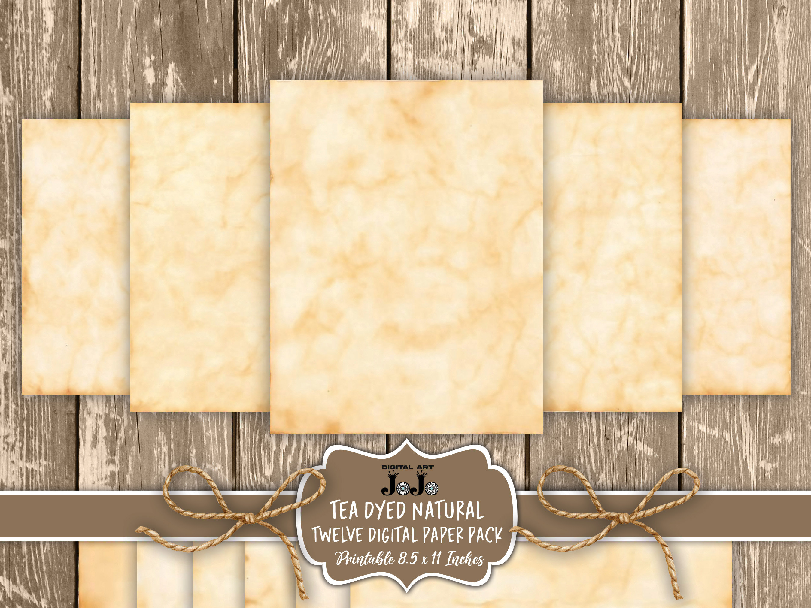 Printable Tea Dyed Journal Paper Kit, Vintage Coffee Stained, Ephemera ...