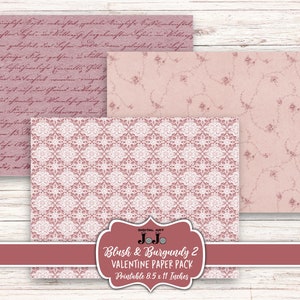 Valentine Junk Journal Digital Paper, Love Scrapbooking Pages Set ...