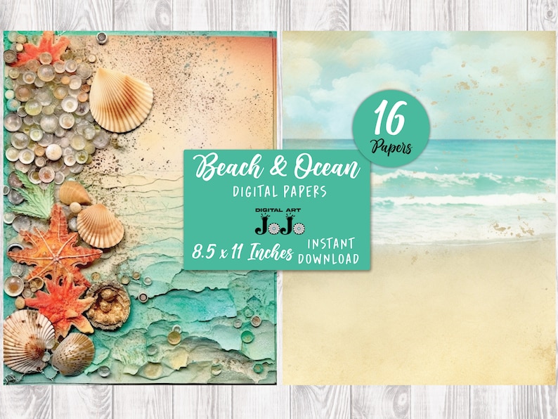 Ocean Junk Journal Papers, Beach Junk Journal Pages, Collage Sheets ...